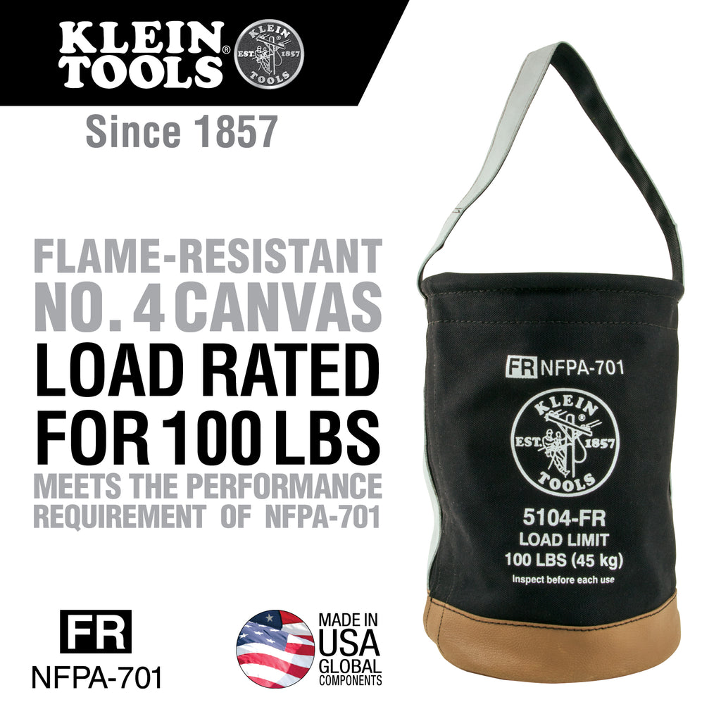 KLEIN FLAME RESISTANT CANVAS BOLT BUCKET FR – Cowlitz River Rigging