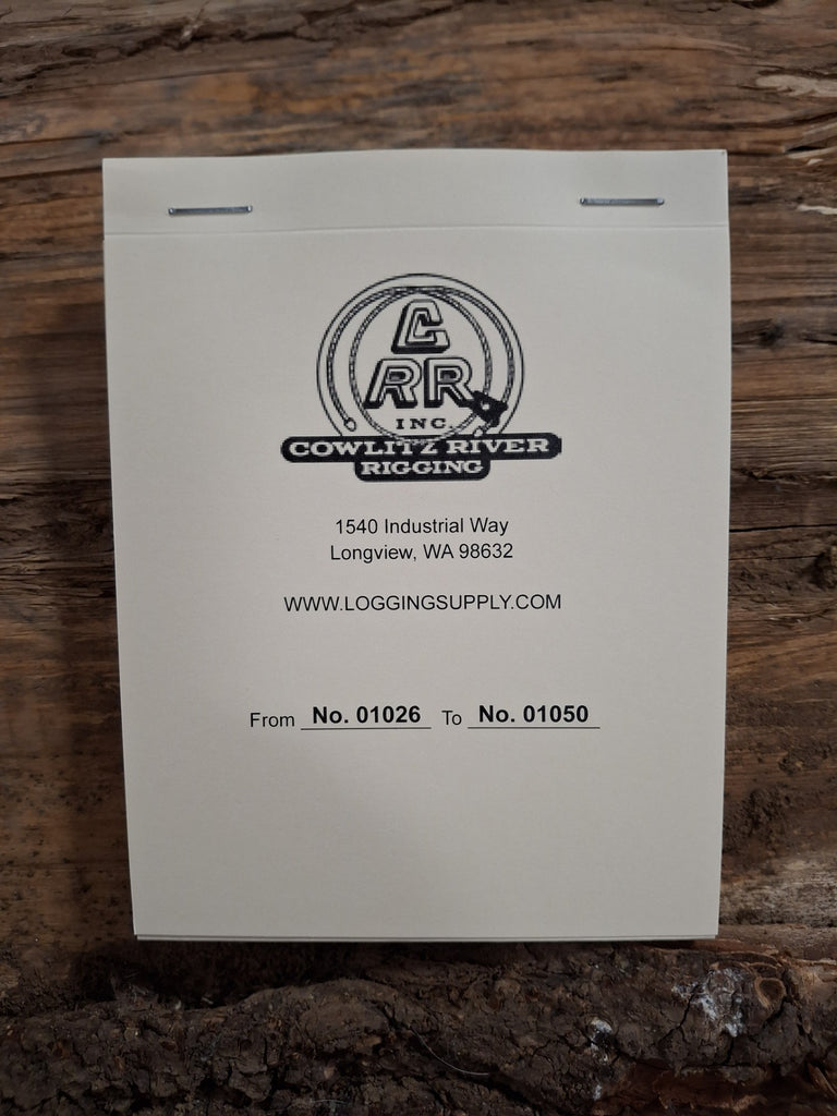 CRR LOG TRUCK LOAD RECIEPT TICKET BOOK – Cowlitz River Rigging